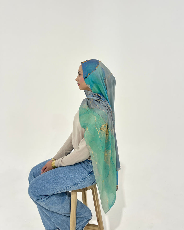 Printed Modal Hijab - CRYSTAL MARBLE – Bareity Boutique