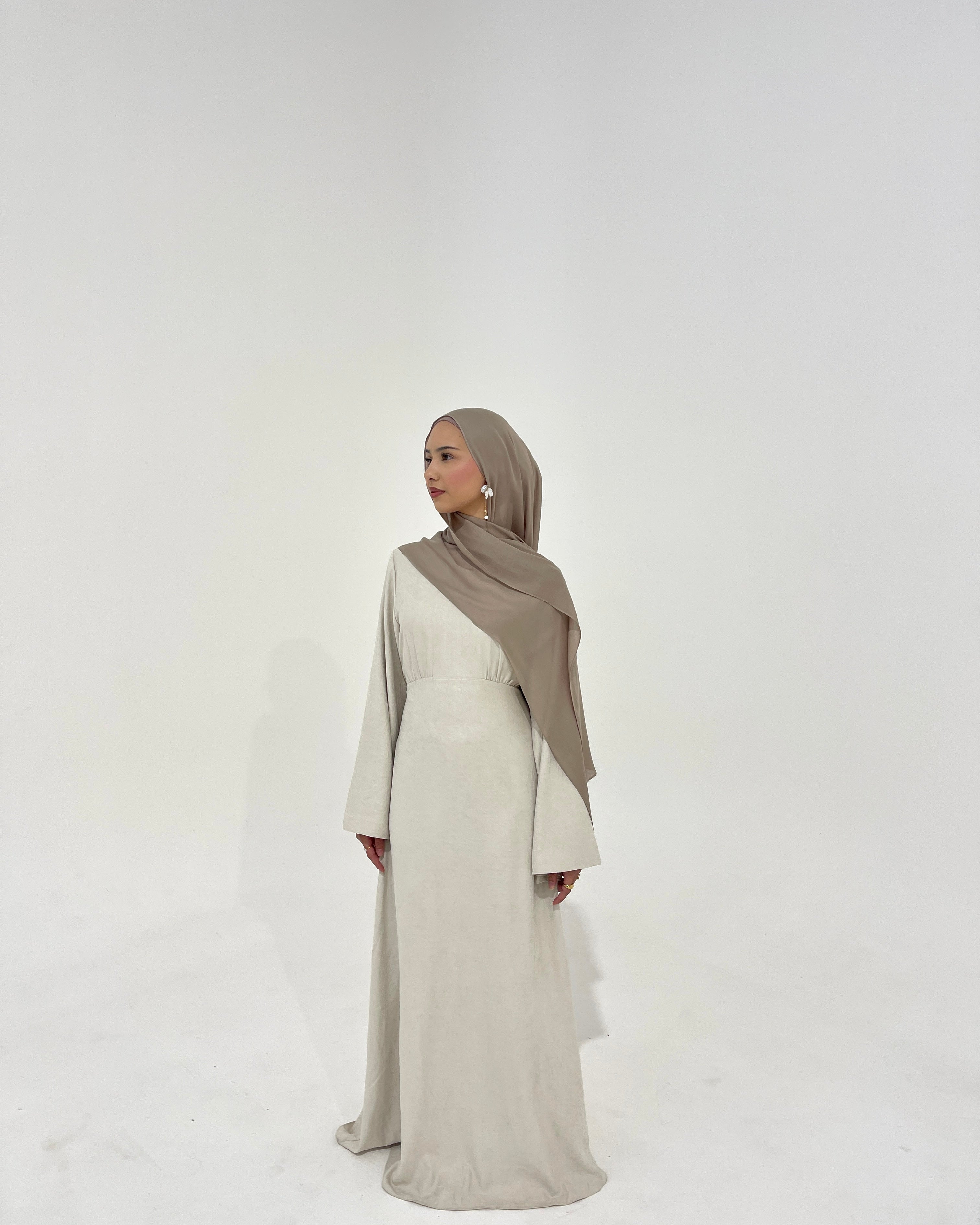 Leena Dress - Silken Oat – Bareity Boutique